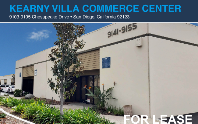 FOR LEASE | Kearny Villa Commerce Center | Excellent Street Visibility