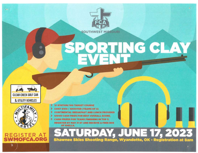 FCA Sporting Clays Fundraiser $1000 winning team prize.