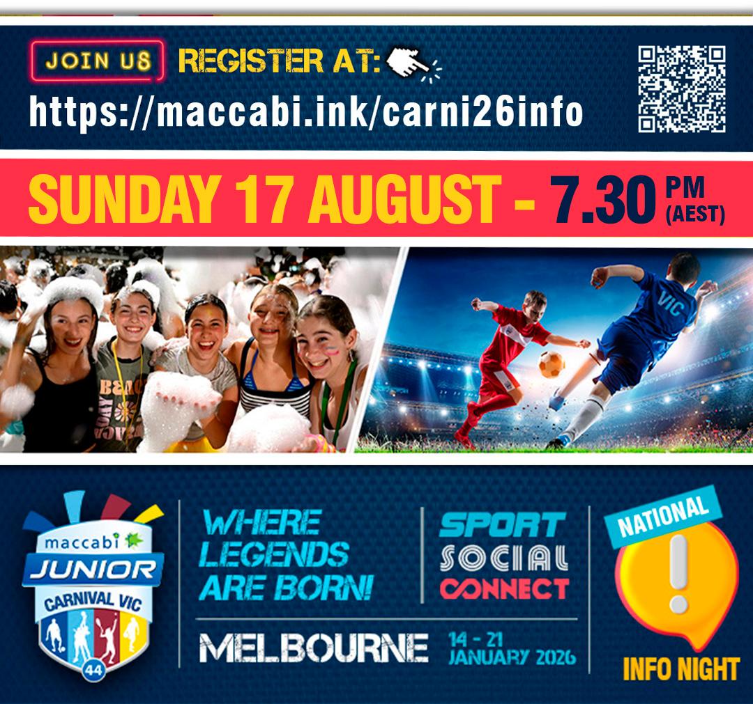 Dear Maccabi Friend, join us for the 2026 Maccabi Junior Carnival ...