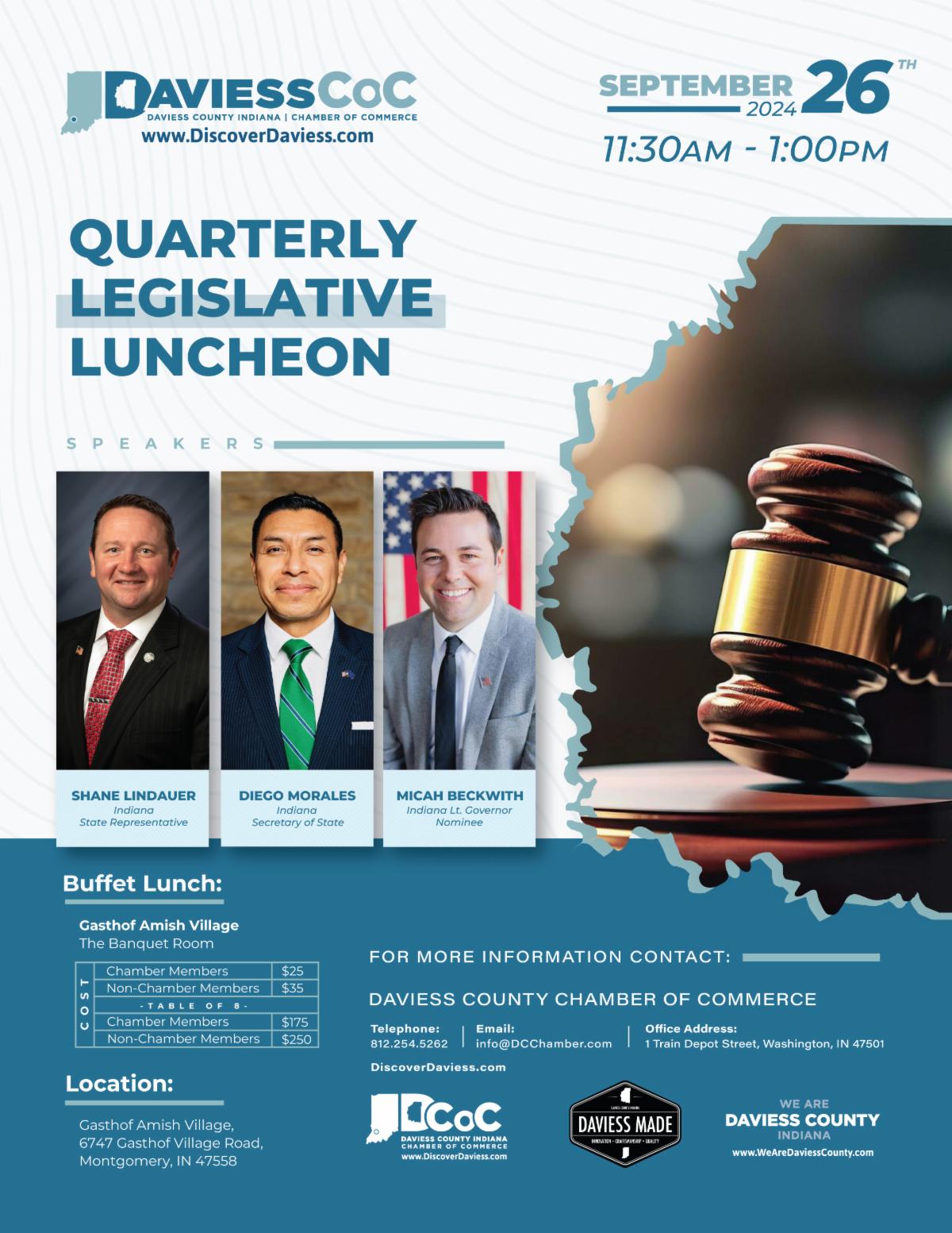 QUARTERLY LEGISLATIVE LUNCHEON