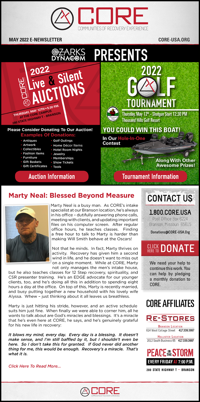 CORE: May 2022 E-Newsletter: You Don't Want To Miss This!