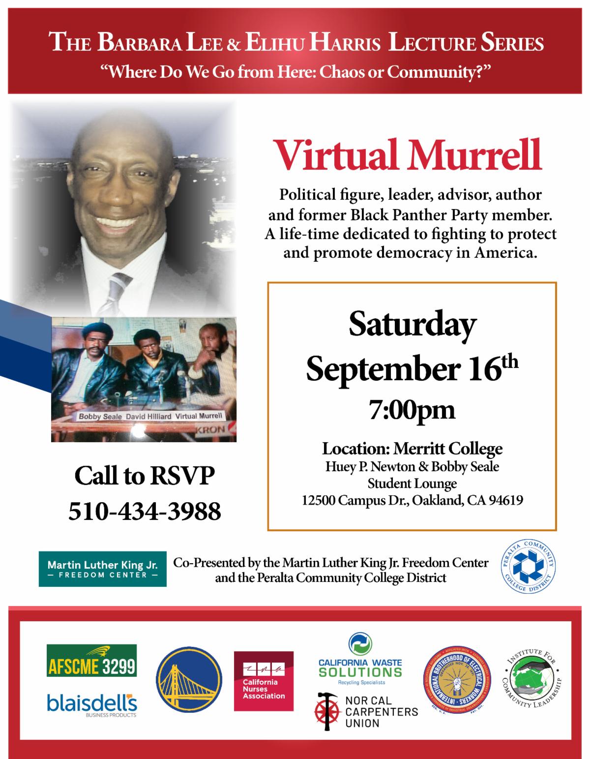ICYMI: Virtual Murrell presented by the Barbara Lee / Elihu Harris ...