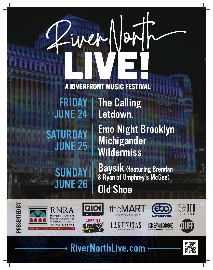 RNRA Movies in Ward Park are back! Register for 6-4 Park Clean-up. Music line-up for River North ...