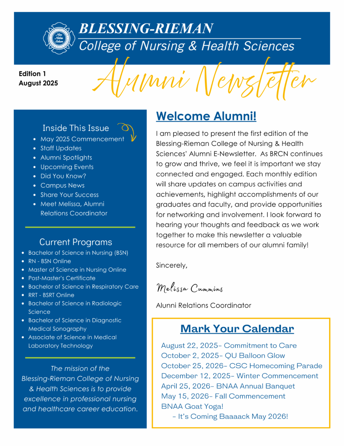 Welcome to BRCN Alumni E-News!
