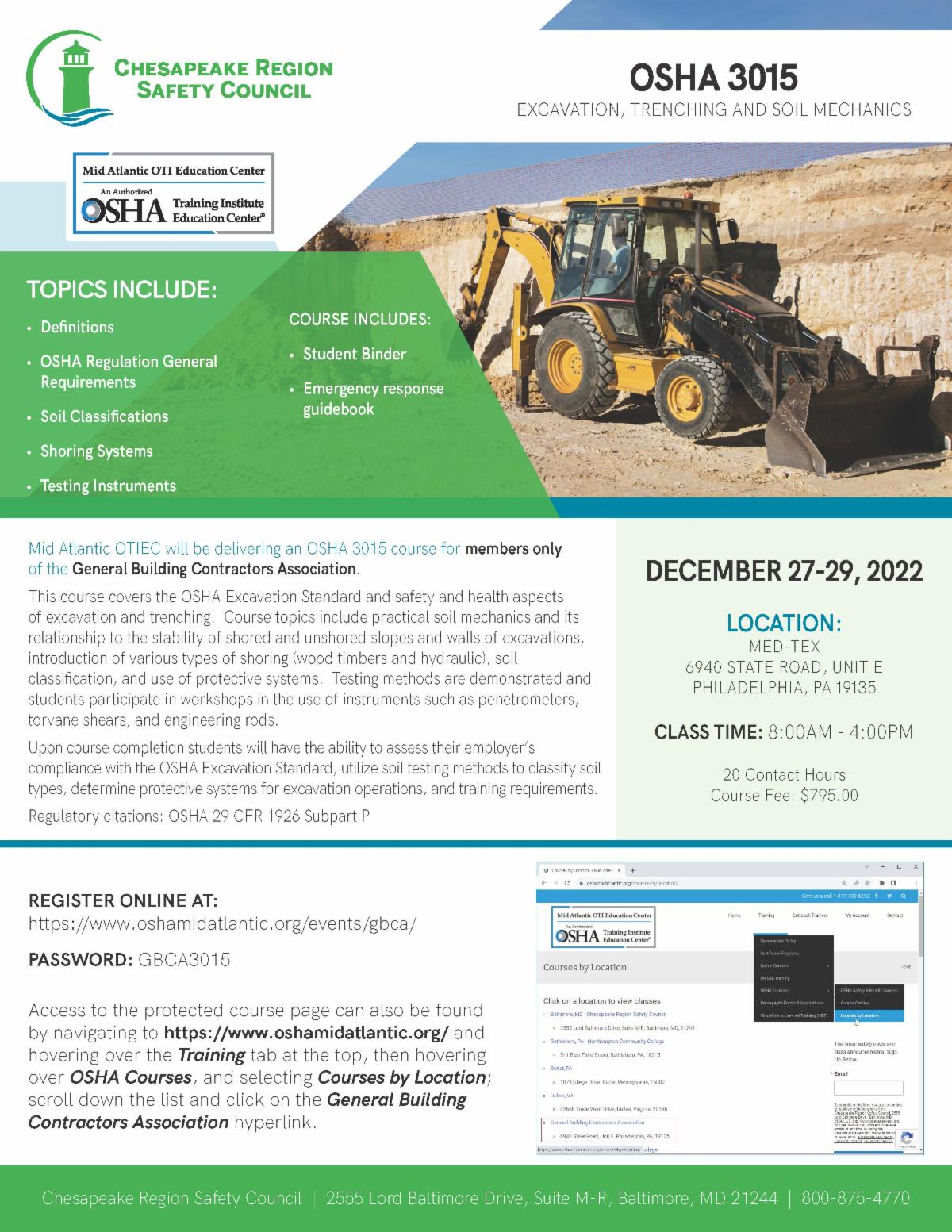 GBCA Members, Complete the OSHA 3015 Training before 2023!
