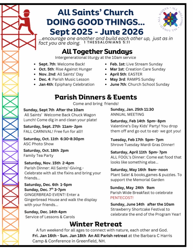 All Saints' E Bulletin for Sunday, February 1st, 2026