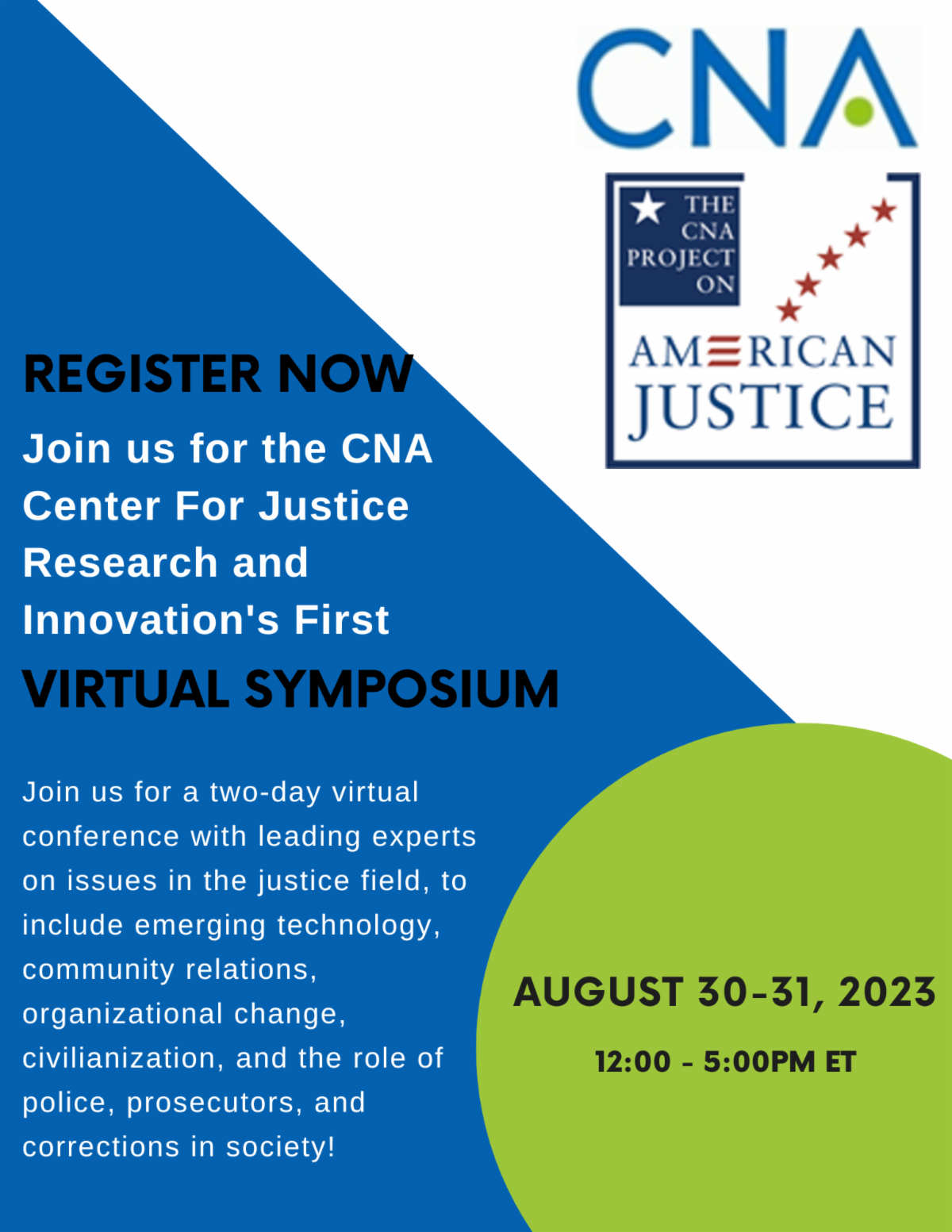 You're Invited! Register for the CNA Center for Justice Research and ...