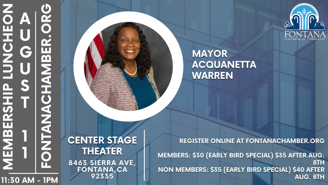 Fontana's Mayor Warren speaking at Thursday's Monthly Luncheon