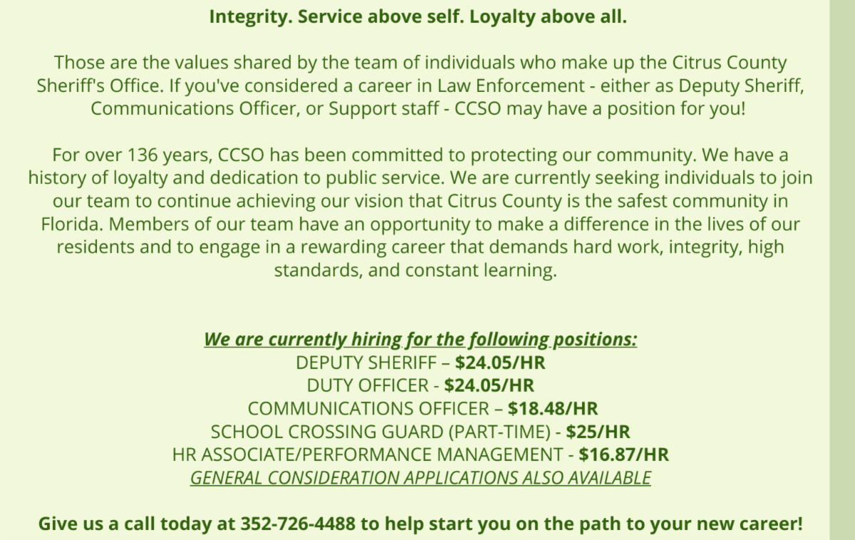 CCSO's latest news for you