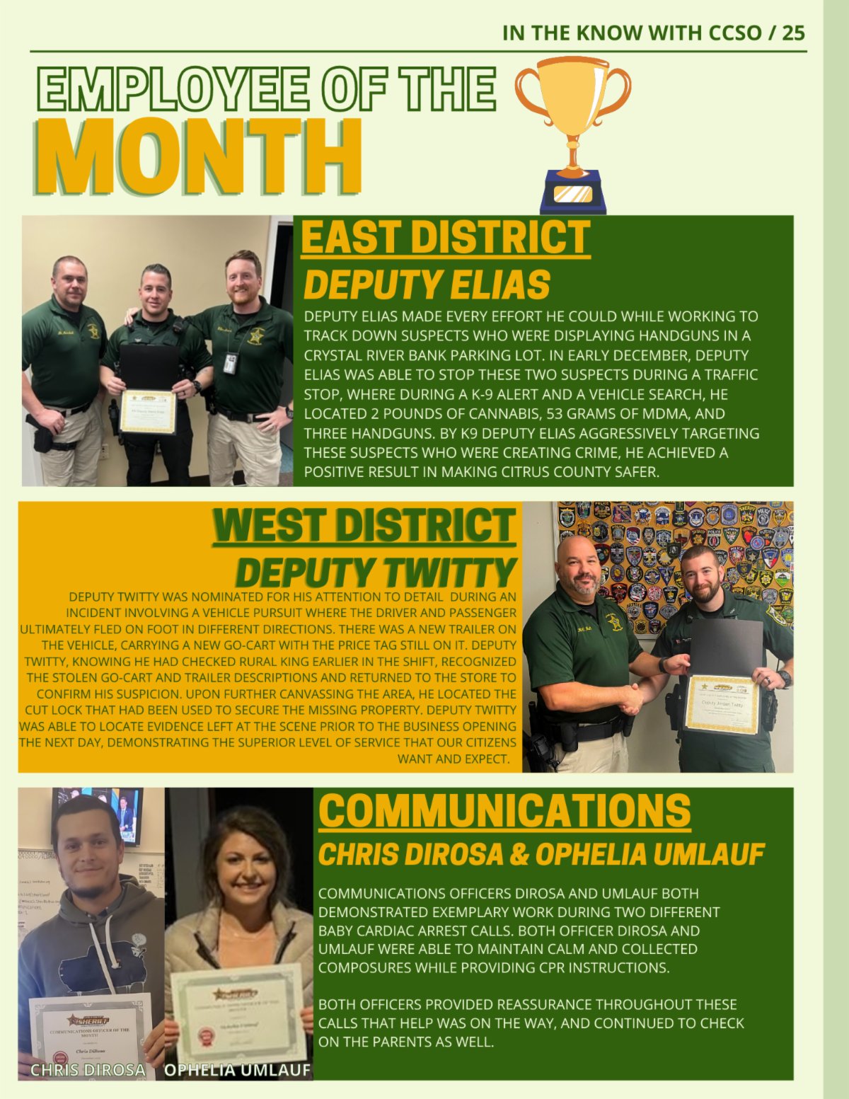 CCSO's latest news for you