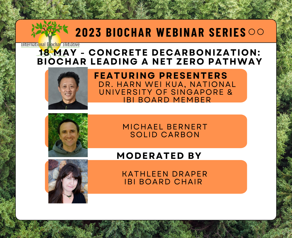 IBI Biochar Webinar 18 May: Concrete Decarbonization
