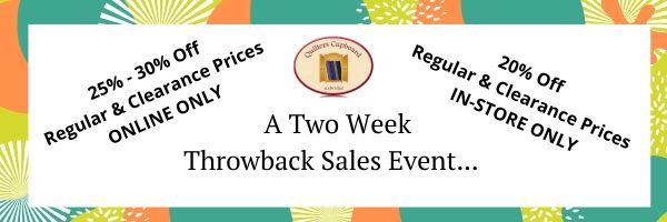A Two Week Throwback Sales Event - Online Thru Monday, In-Store Thru ...