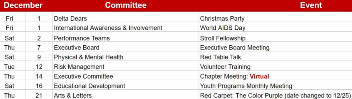 November 3, 2023 Chapter Announcements