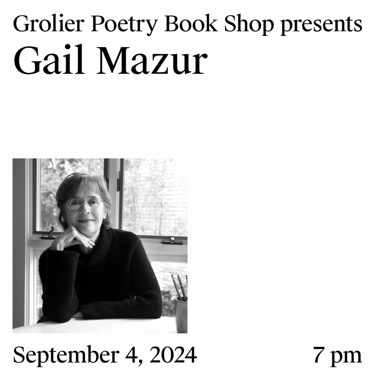 Gail Mazur reading in-person sign up