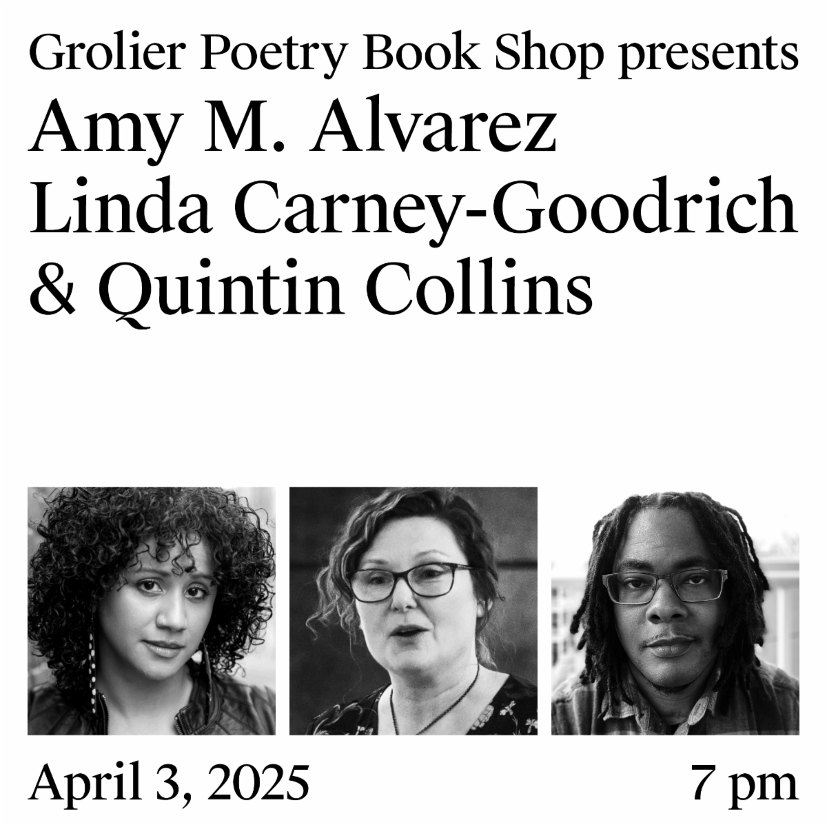 Amy M. Alvarez, Linda Carney-Goodrich and Quintin Collins reading in ...