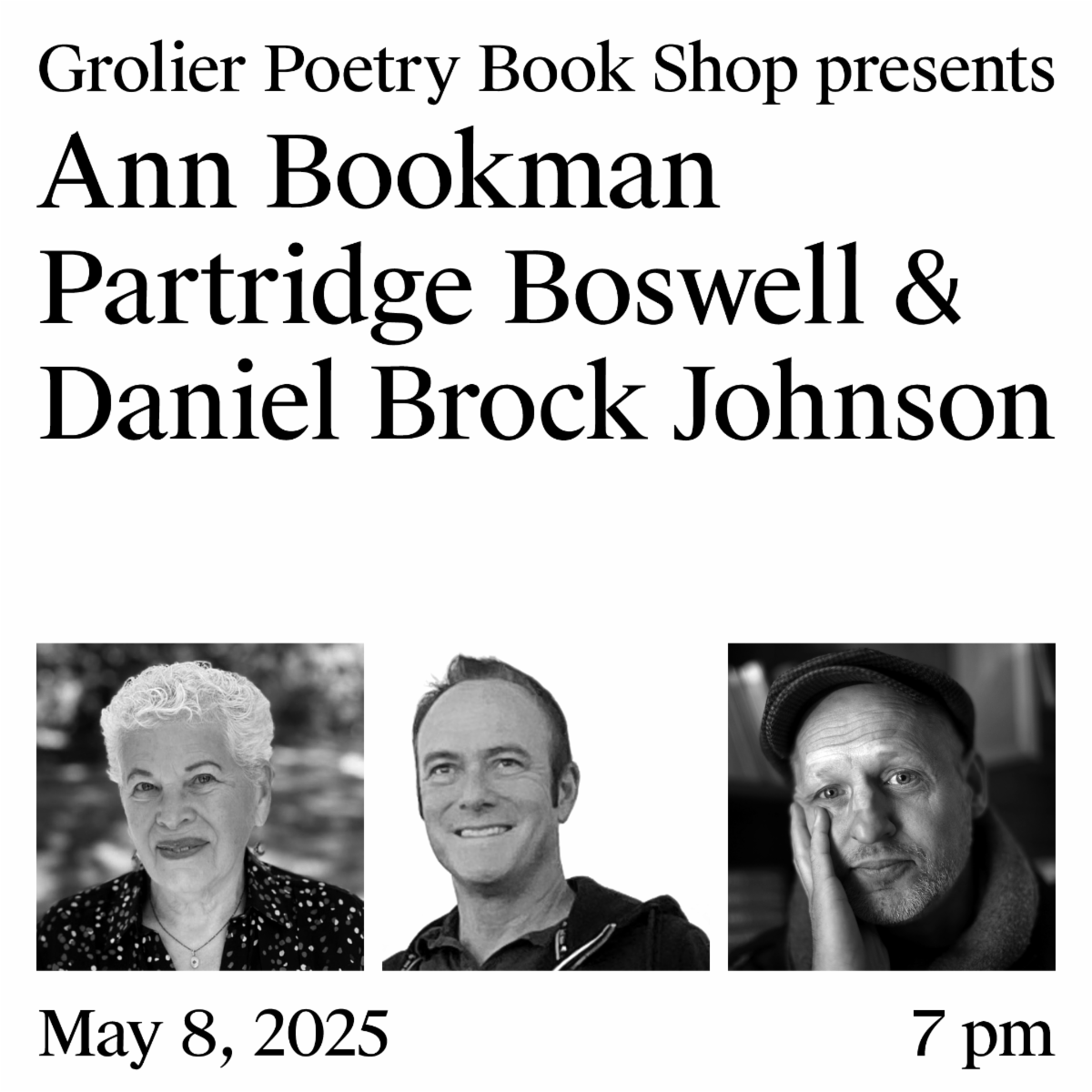 Ann Bookman, Partridge Boswell and Daniel Johnson reading virtual sign up