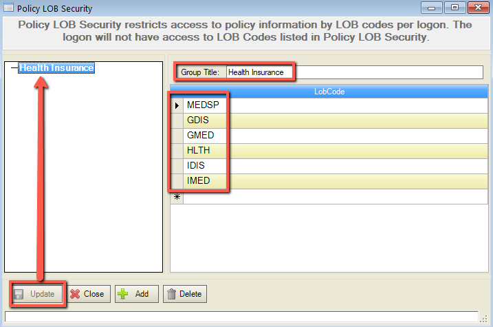 Producer Security by LOB Codes!