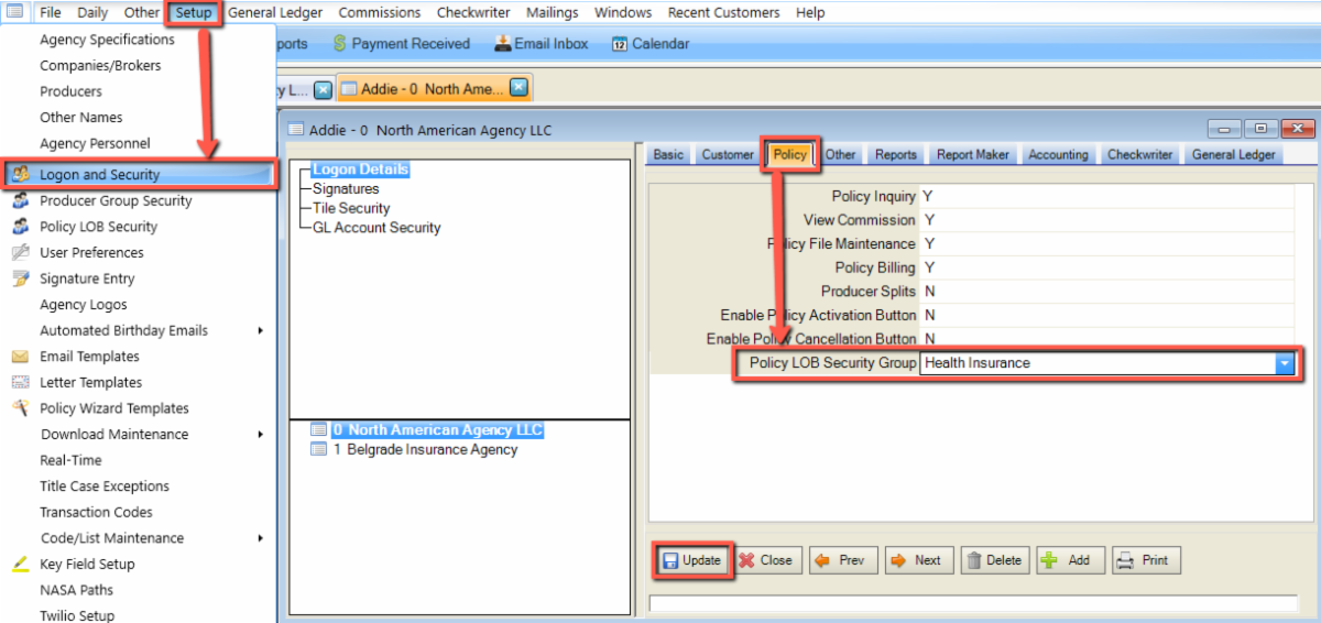 Producer Security by LOB Codes!
