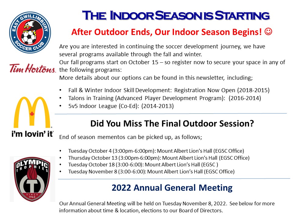 The 2022 Indoor Season is Starting!! 👀 Inside for Details