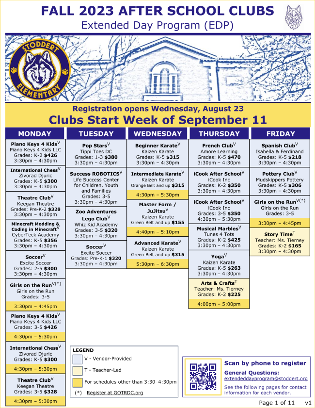 After School Clubs Update
