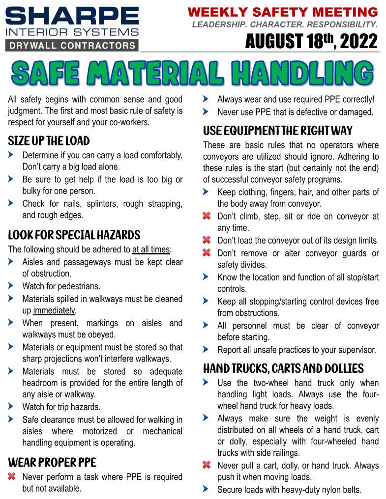 08.18.22 - Safe Material Handling