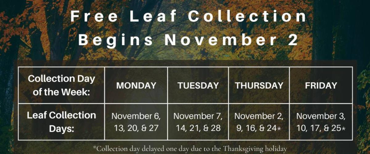 E-News: Free Bagged Leaf Collection in November| Board Brief | November ...
