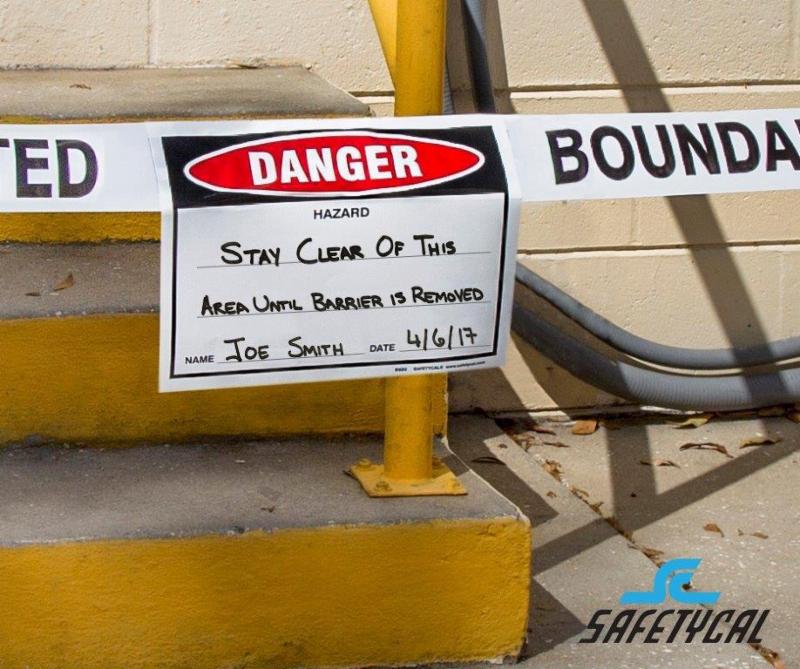 Safetycal Barricade Signs Won't Fall Off