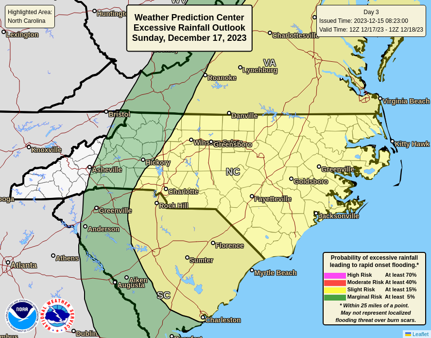 NCEM Hazardous Weather Update (December 15, 2023)