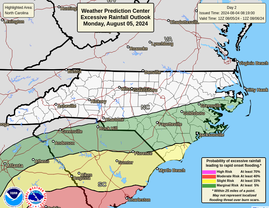 NCEM Hazardous Weather Update (August 4, 2024)