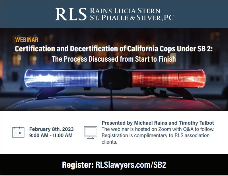 Webinar on implementation of Decertification Process (Senate Bill 2)