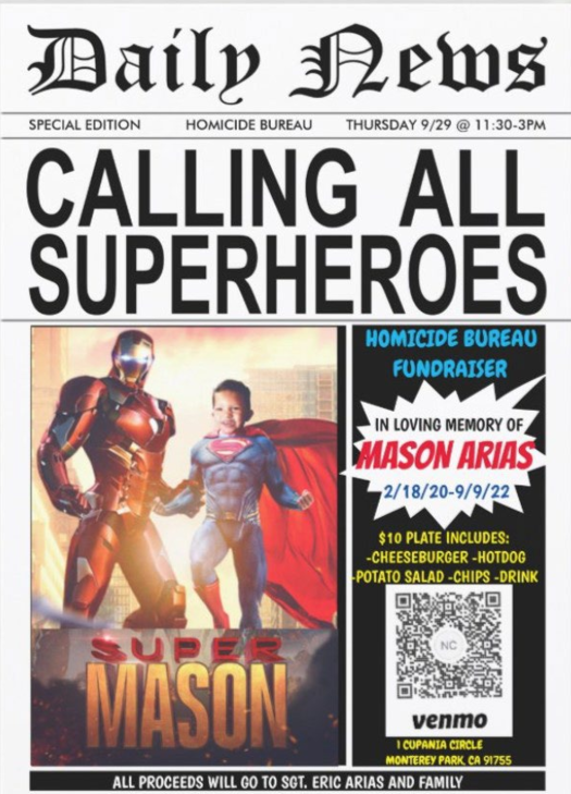 Homicide Bureau Fundraiser In Loving Memory of Mason Arias