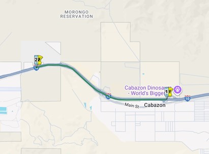 I-10 Road Maintenance Operation in Cabazon 2/1