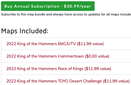 King of the Hammers course maps and more!