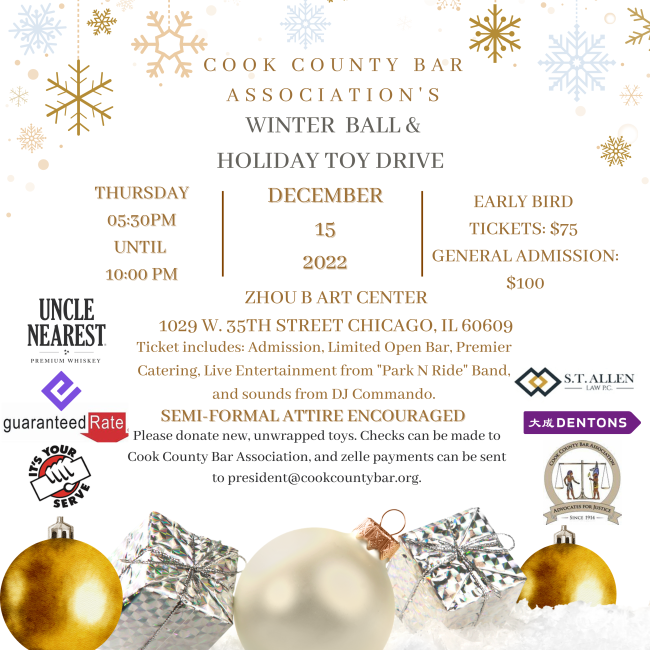 Cook County Bar Association's Winter Ball - Get Your Tickets Now!