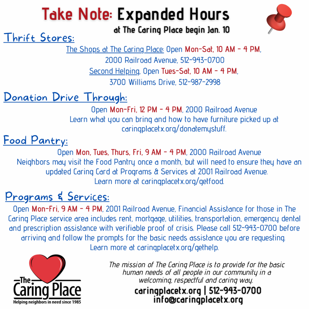 Another Month of Caring: January at The Caring Place