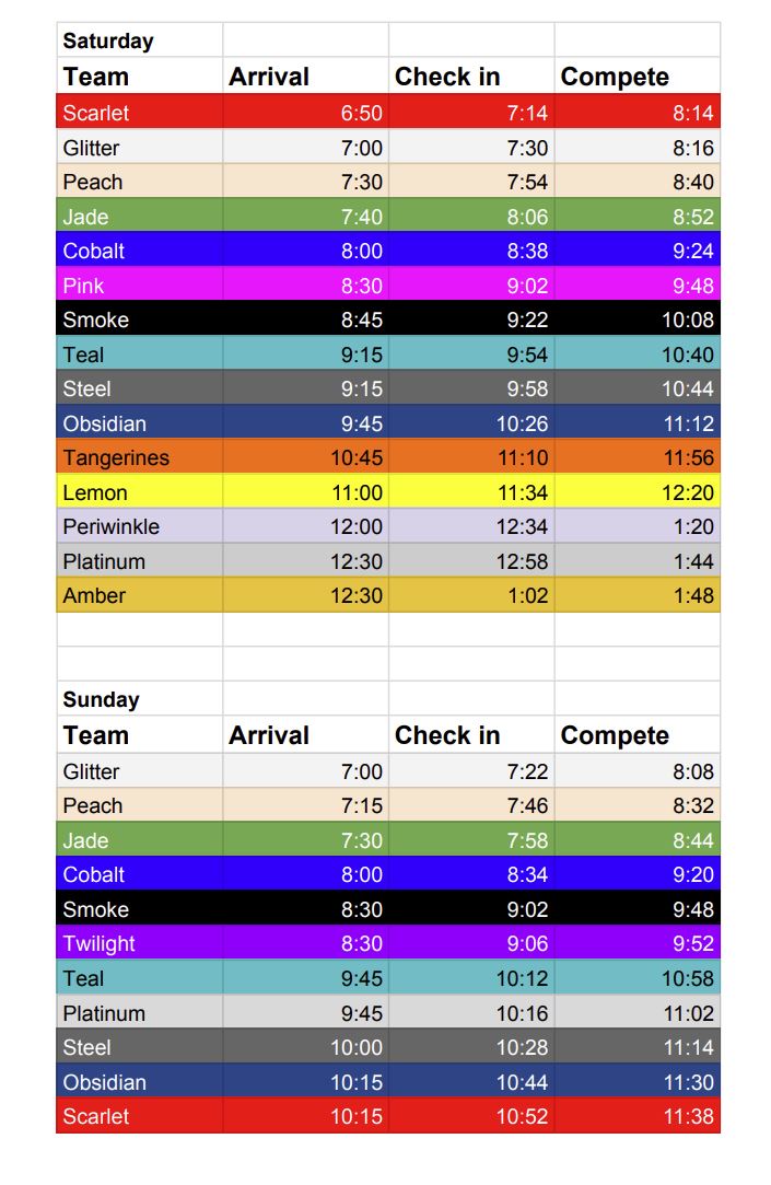ASC Final Schedule, Event Ticket Information and Important Reminders