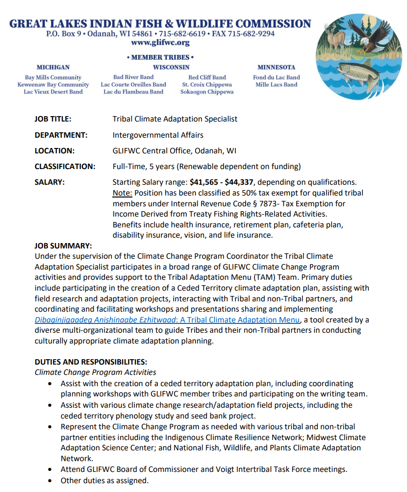 News From the Lac du Flambeau Band of Lake Superior Chippewa Indians