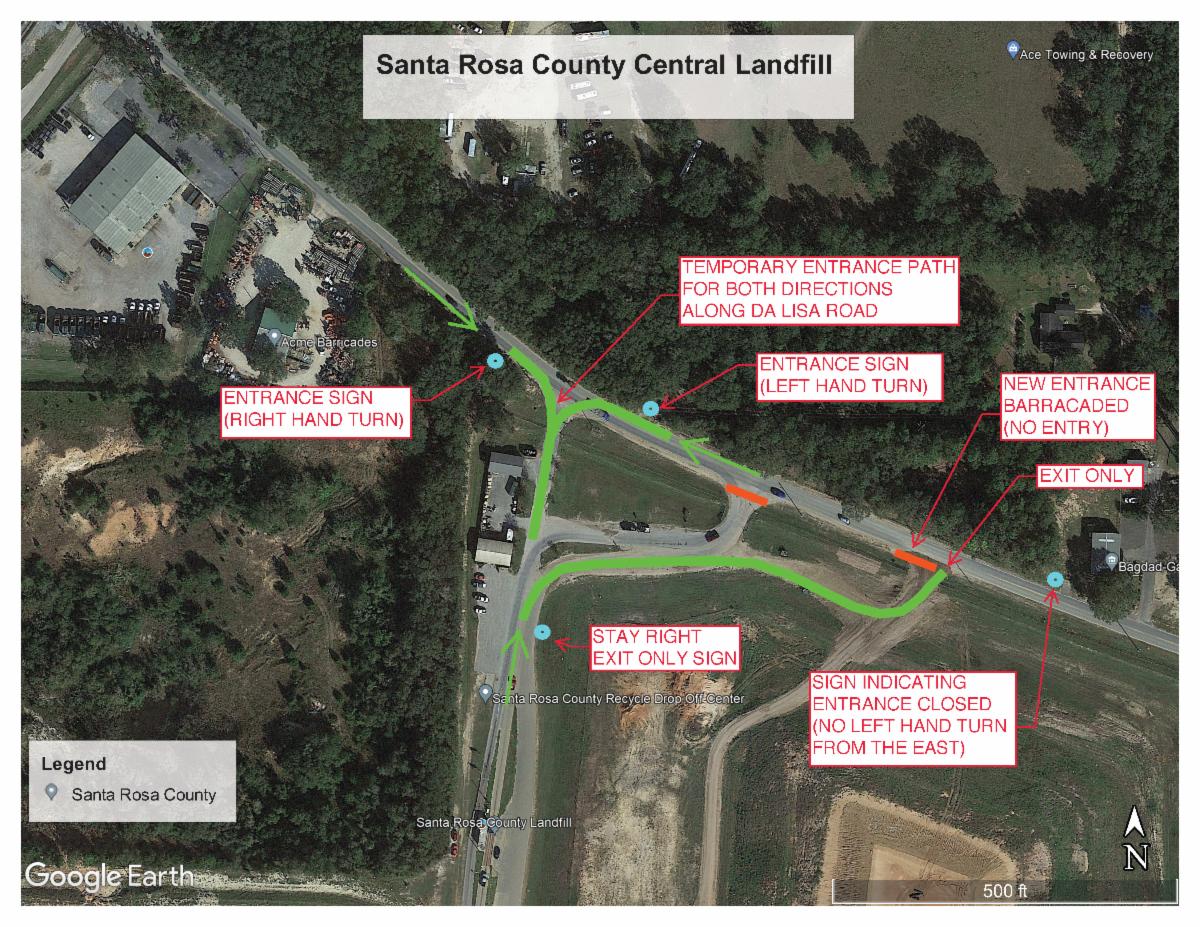 Temporary traffic pattern at Central Landfill
