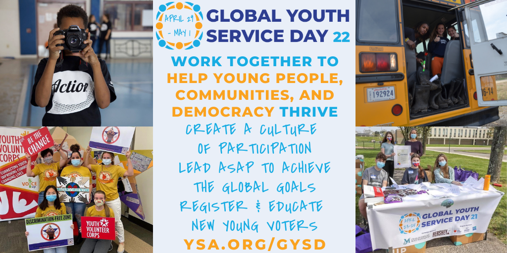 1 Week Until Global Youth Service Day - Register Your Activities by 4/28