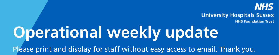 Weekly operational staff update - Wednesday August 24, 2022