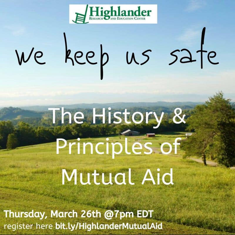 Invitation to "We Keep Us Safe: The History and Principles of Mutual Aid"