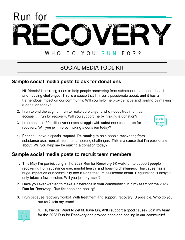 2023 Run for Recovery - Campaign