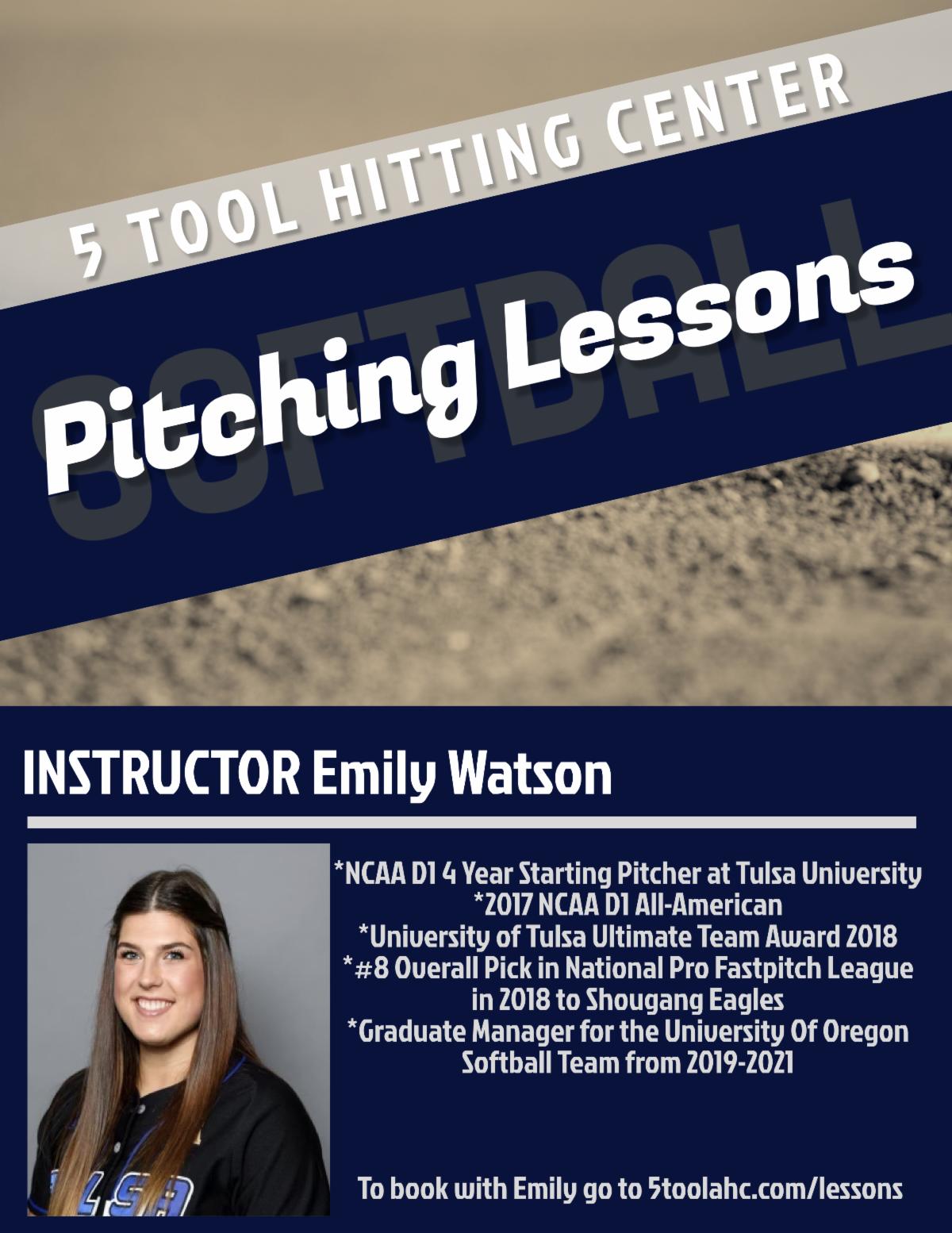 Welcome Softball Pitching Instructor Emily Watson!