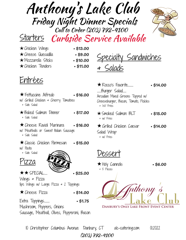 Friday Night Specials (Curbside Available)