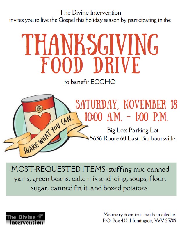 Divine Intervention November Food Drive