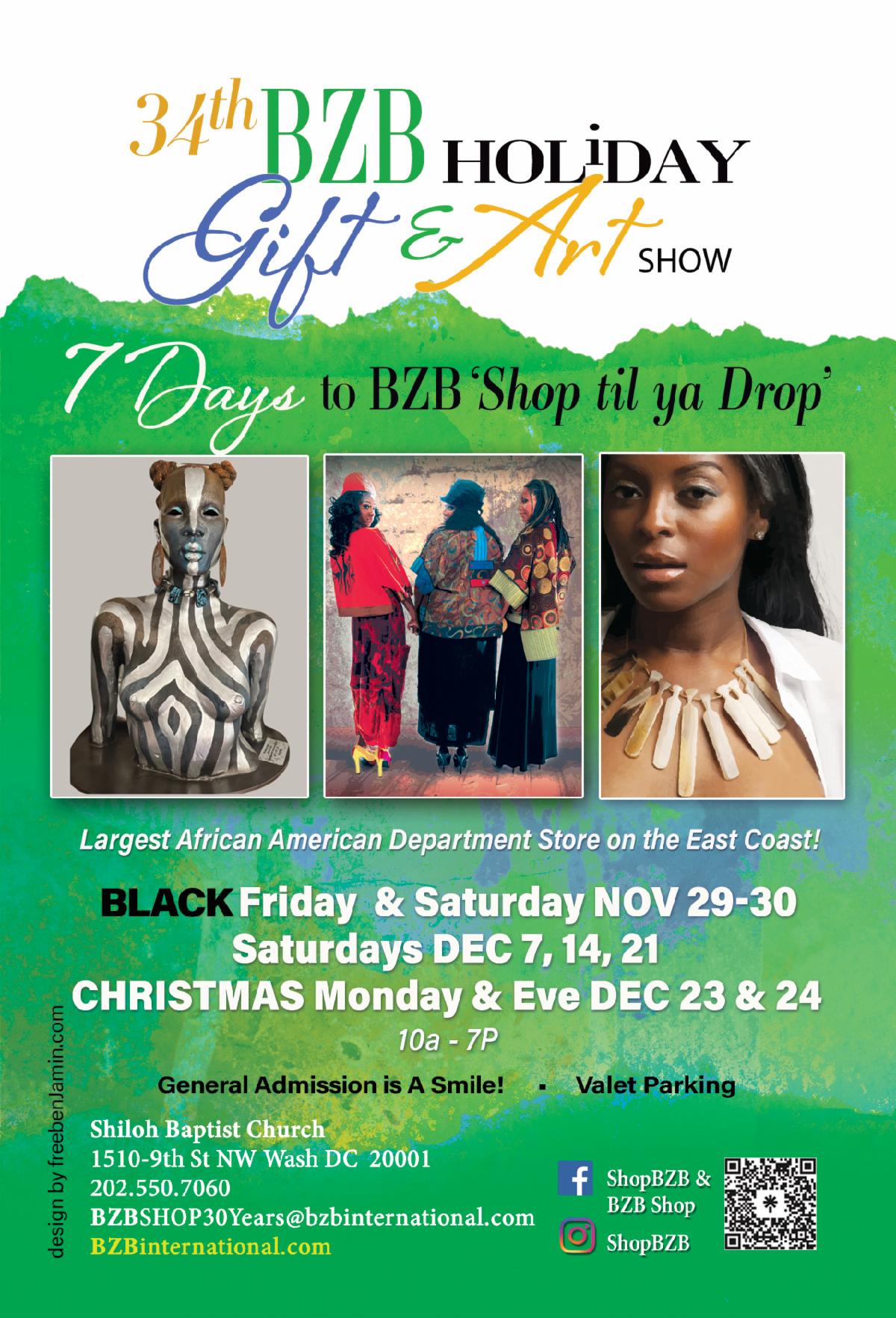 Best Holiday Marketplace, BZB Shop til ya Drop, 7 Days! Mark your calendar!