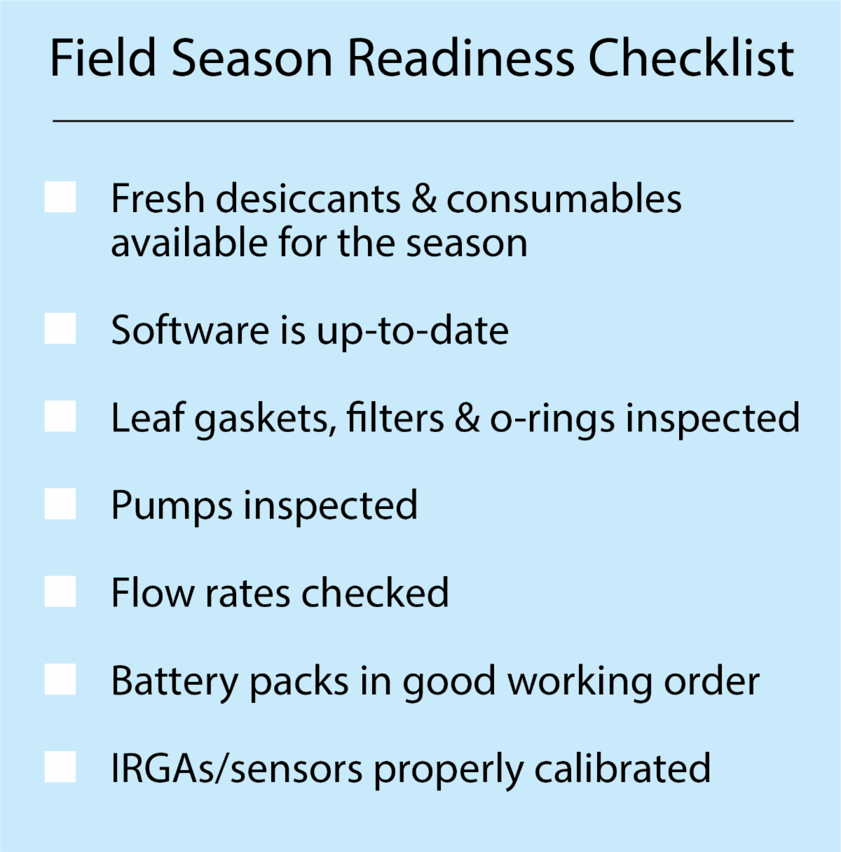 Is your equipment ready for field season?