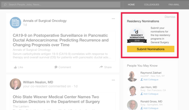 Residency Nomination Survey: Now Available on Doximity!