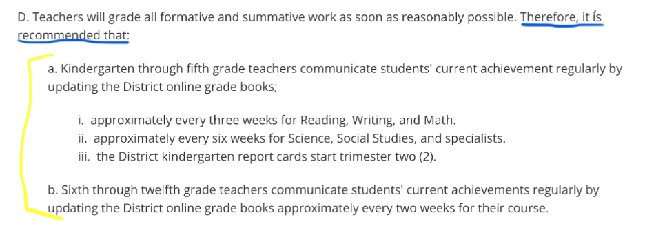 Synergy and Grading Regulations UPDATES