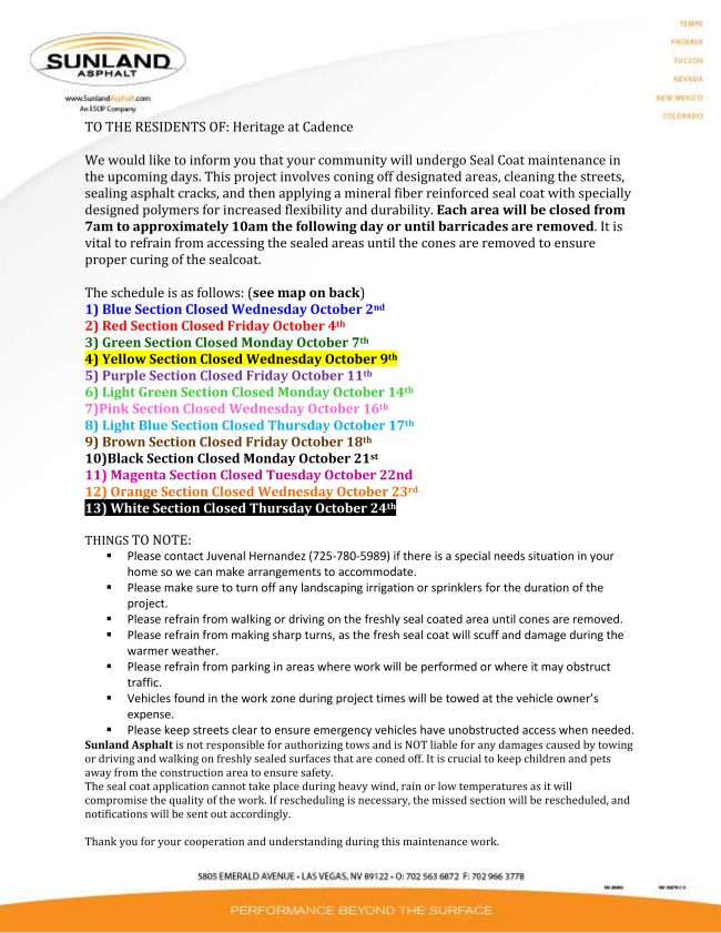 IMPORTANT: Upcoming Street Slurry Information